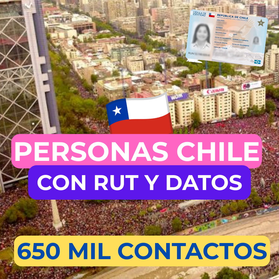 Base de Datos Personas de Chile con RUT – 650.000 Contactos